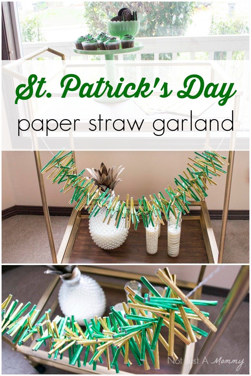 Tuesday Tutorial - St. Patrick's Day Straw Garland - Revel and Glitter
