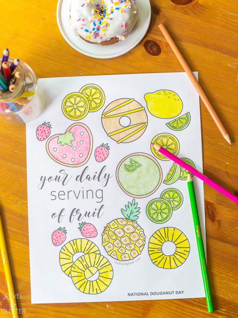 National Doughnut Day Coloring Page - Revel and Glitter